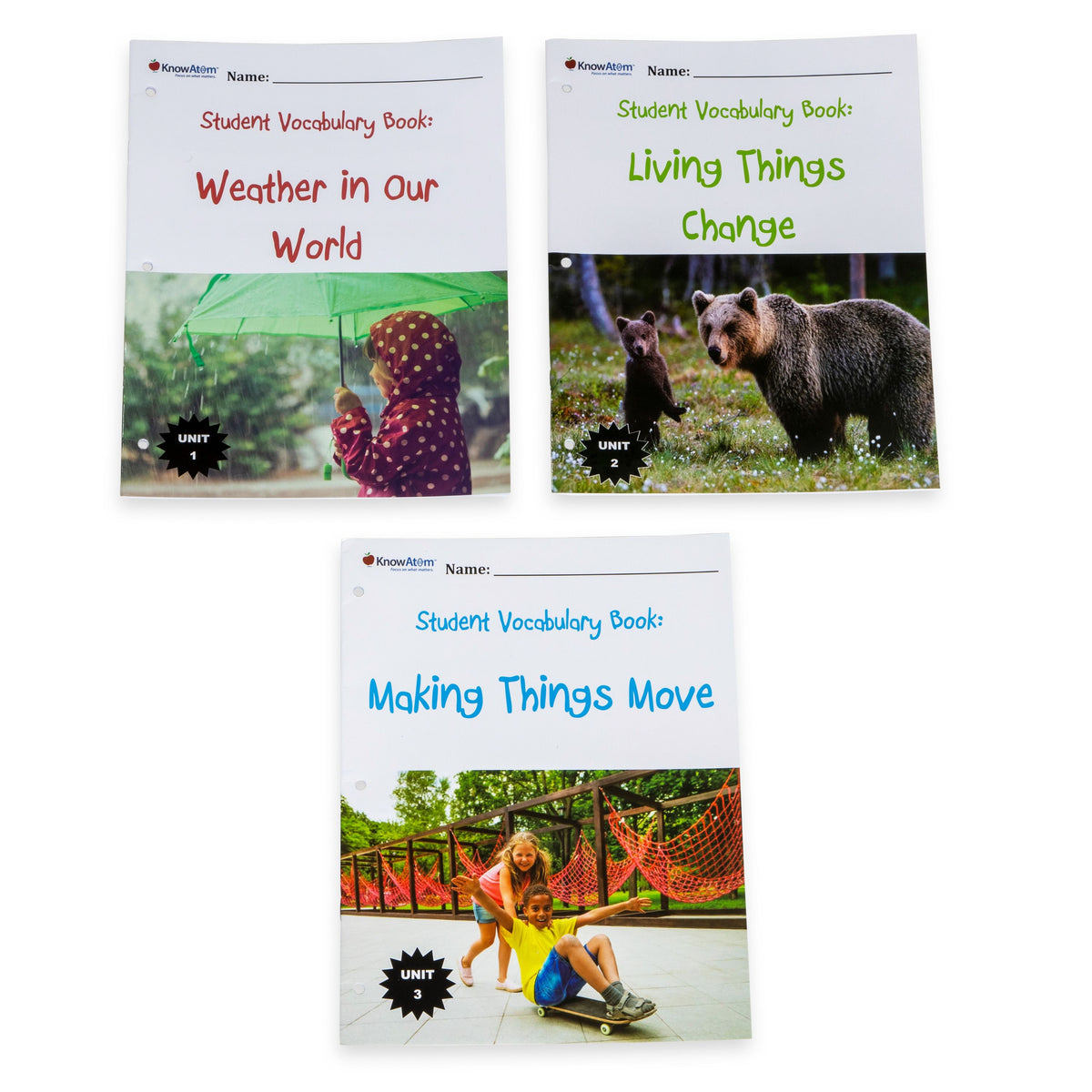 Kindergarten Vocabulary Books Single Student (Set of 3) – KnowAtom